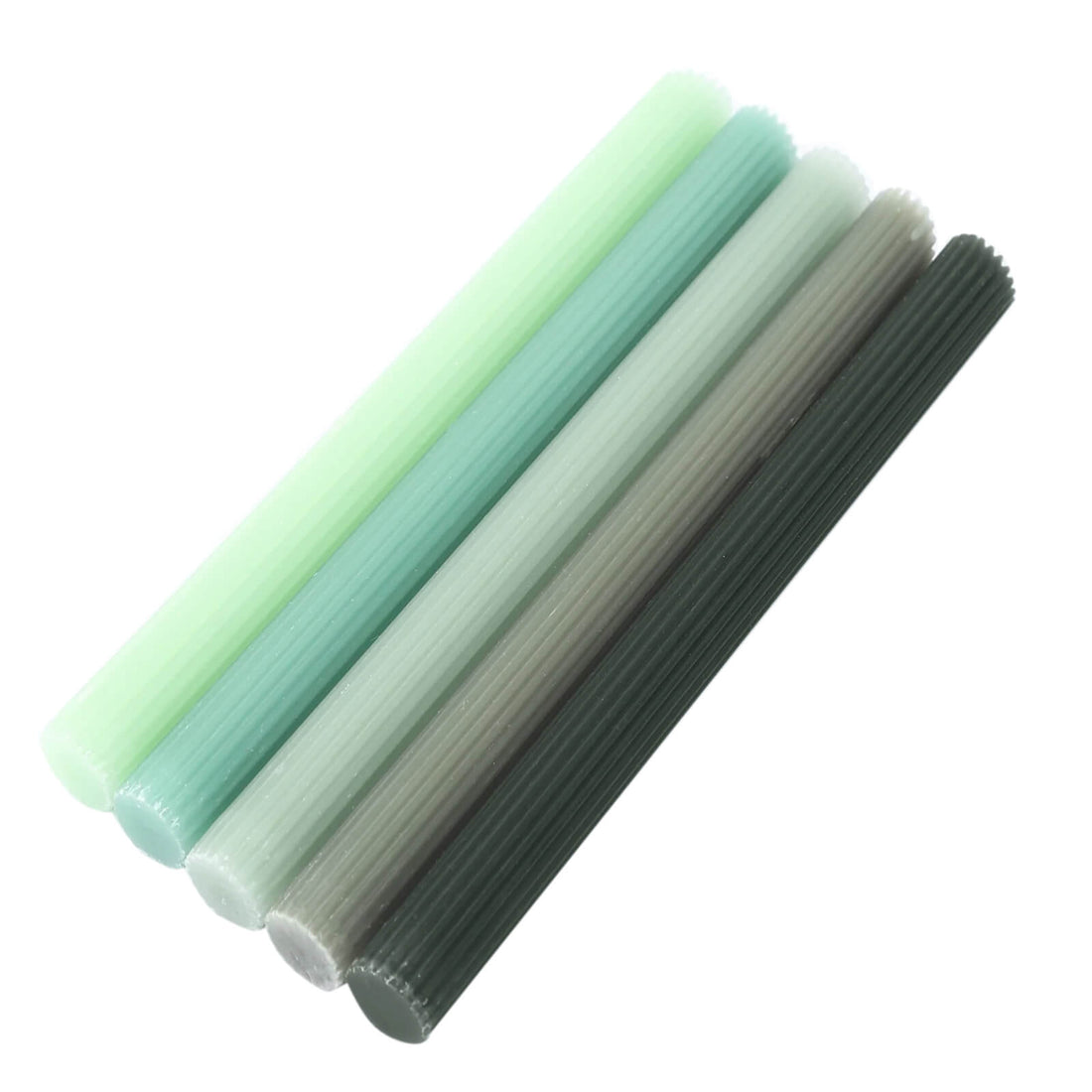 Assorted Sage Green Ribbed Taper Candles | eFavormart