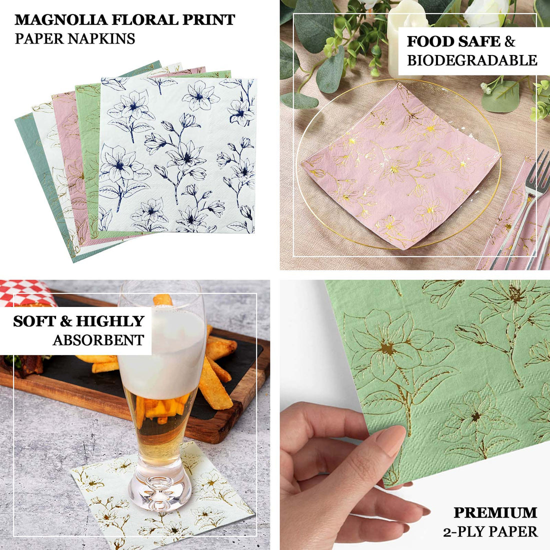 50pk Cocktail Napkins 2-Ply Paper Dusty Rose | eFavormart