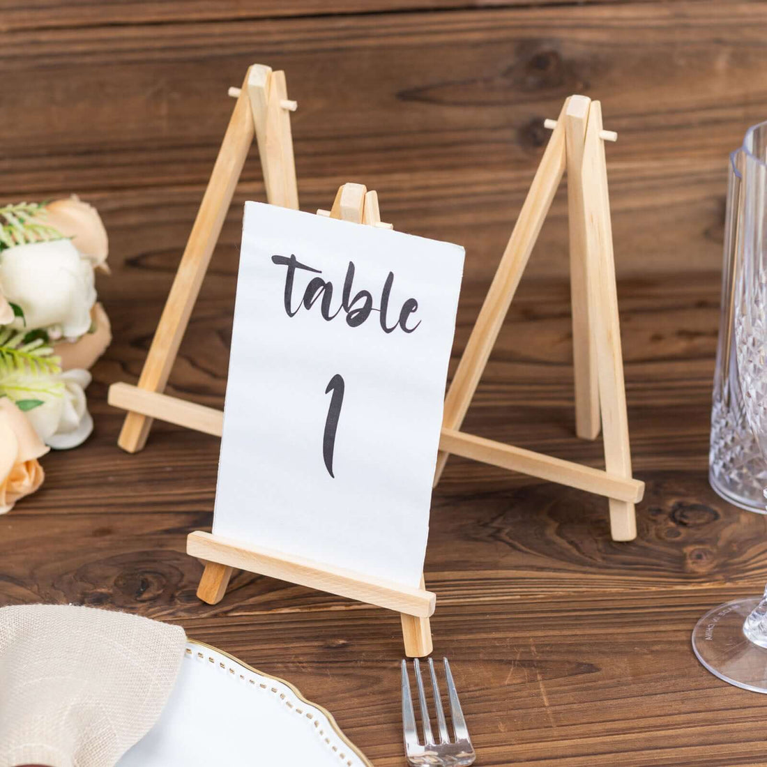 Natural Small Easel Card Stands 10 Pack | eFavormart