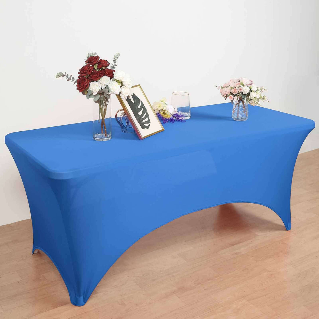 96x30 Spandex Rect Cover Open Back Royal Blue | eFavormart