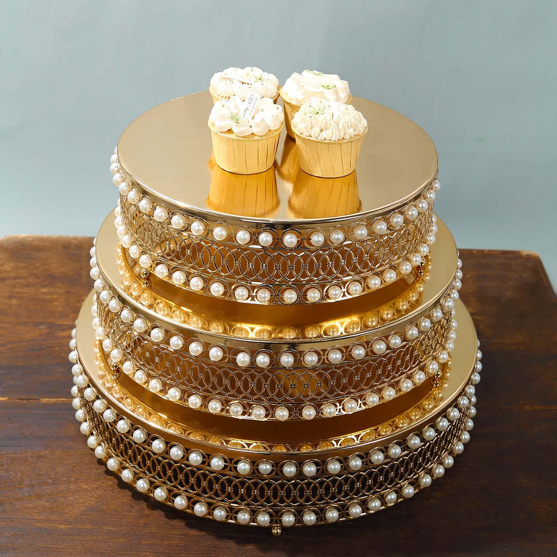 Gold Mirror Cake Stands Set of 3 | eFavormart