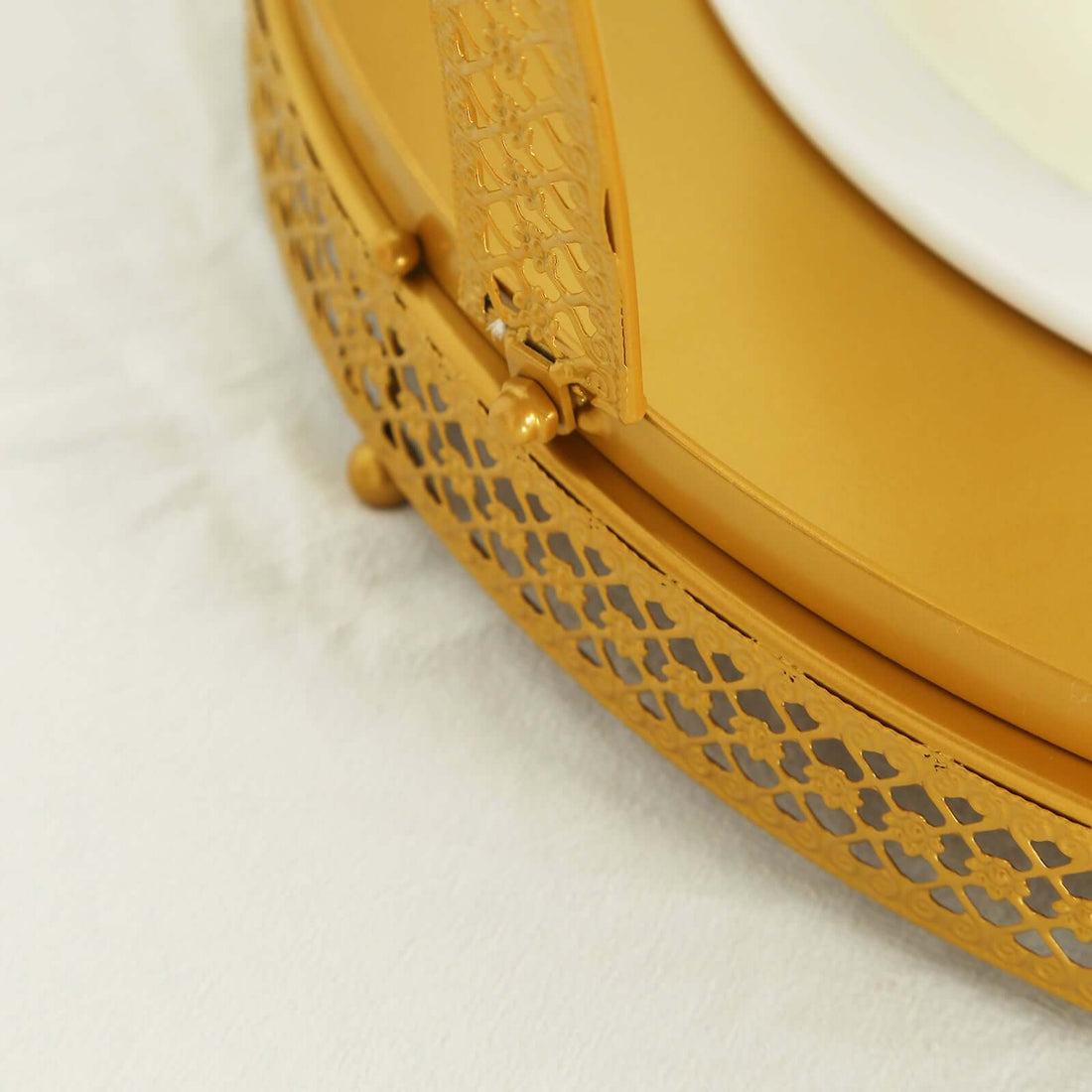 Metal Crown Wedding Cake Stand 26" Gold | eFavormart