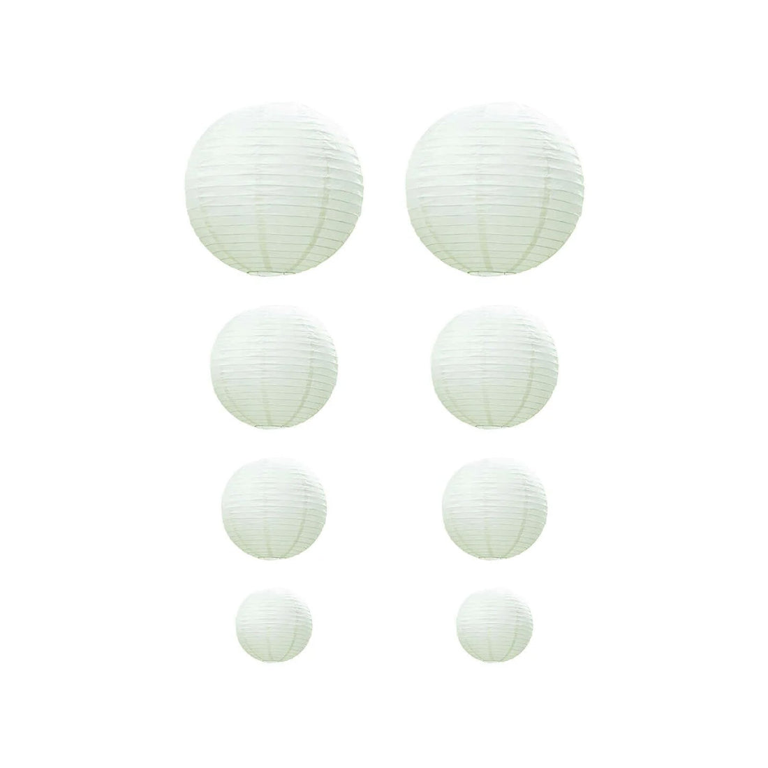 Set of 8 Ivory Hanging Paper Lanterns | eFavormart