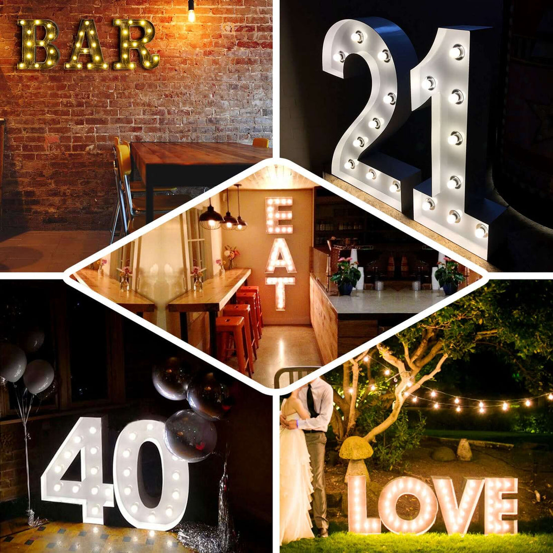 Vintage Galvanized Marquee Number 3 Light | eFavormart