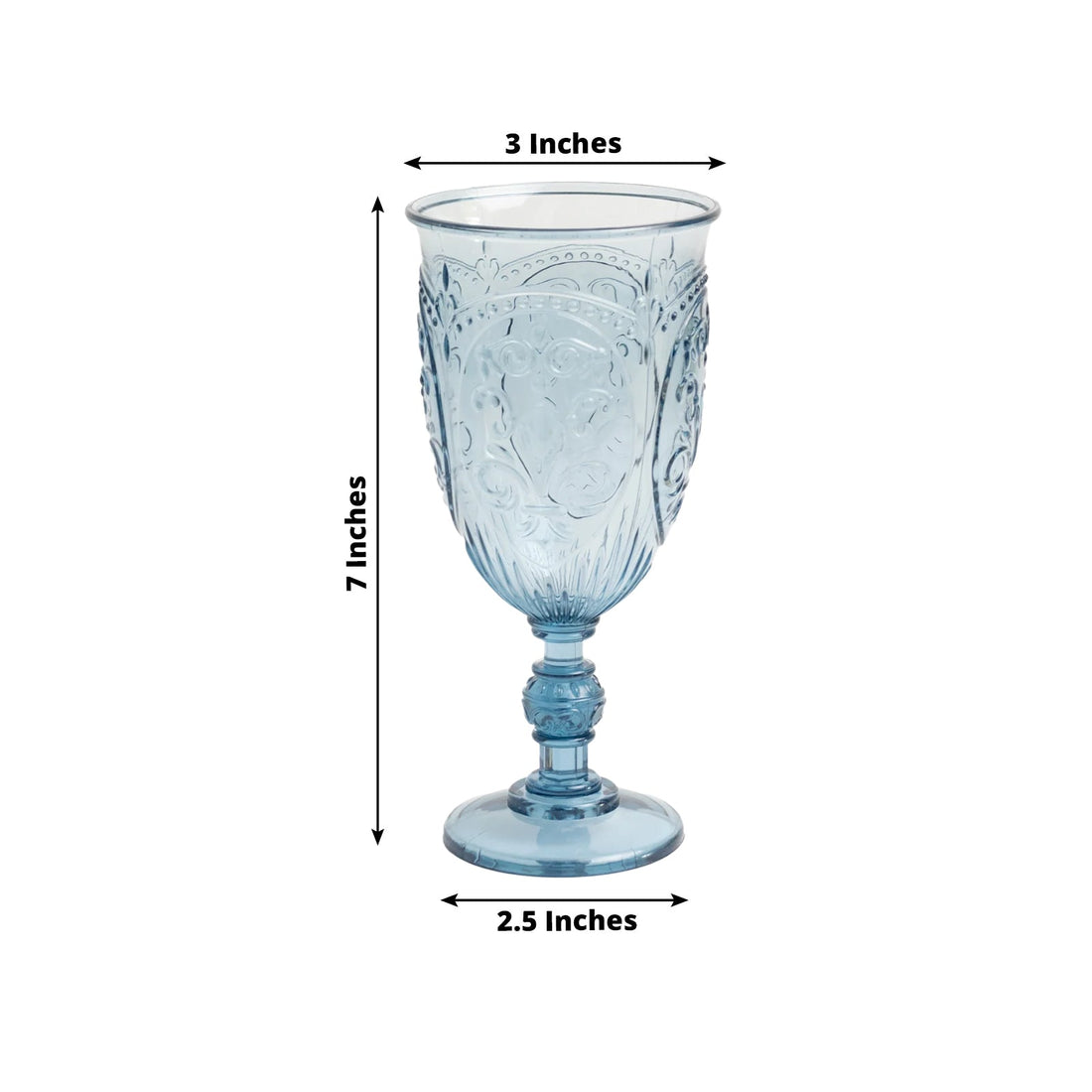 10oz Dusty Blue Plastic Vintage Goblets | eFavormart