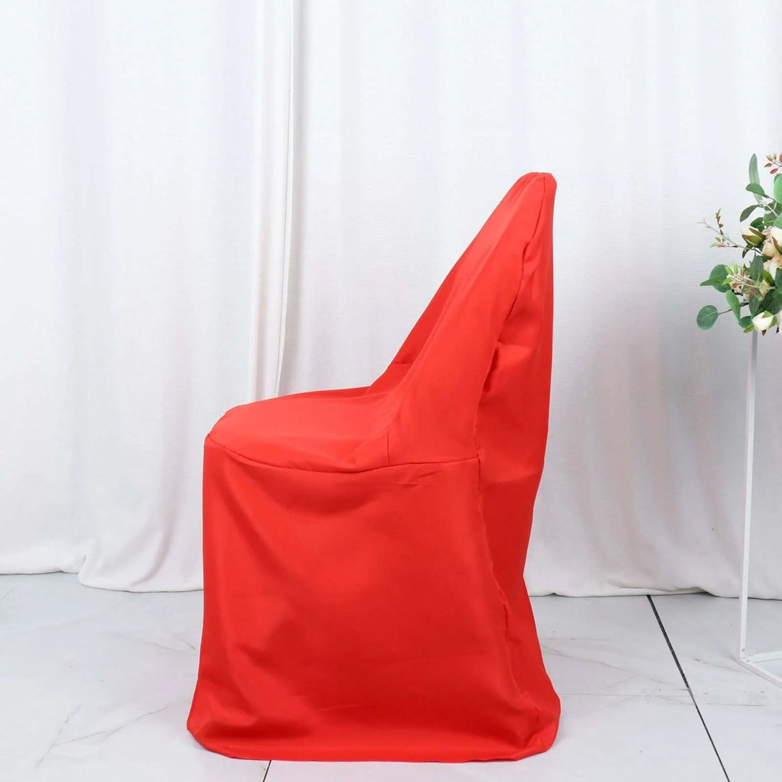 10 Pack Polyester Folding Chair Covers Red | eFavormart