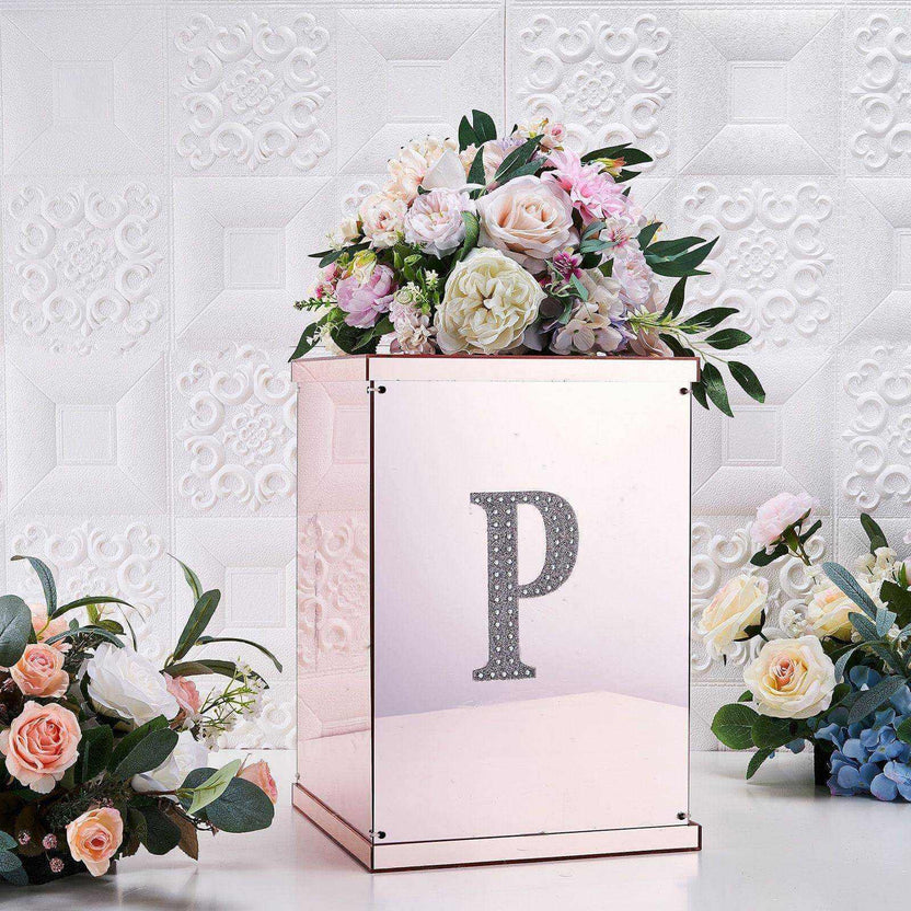 6" Rhinestone Sticker Letters "P" Silver | eFavormart