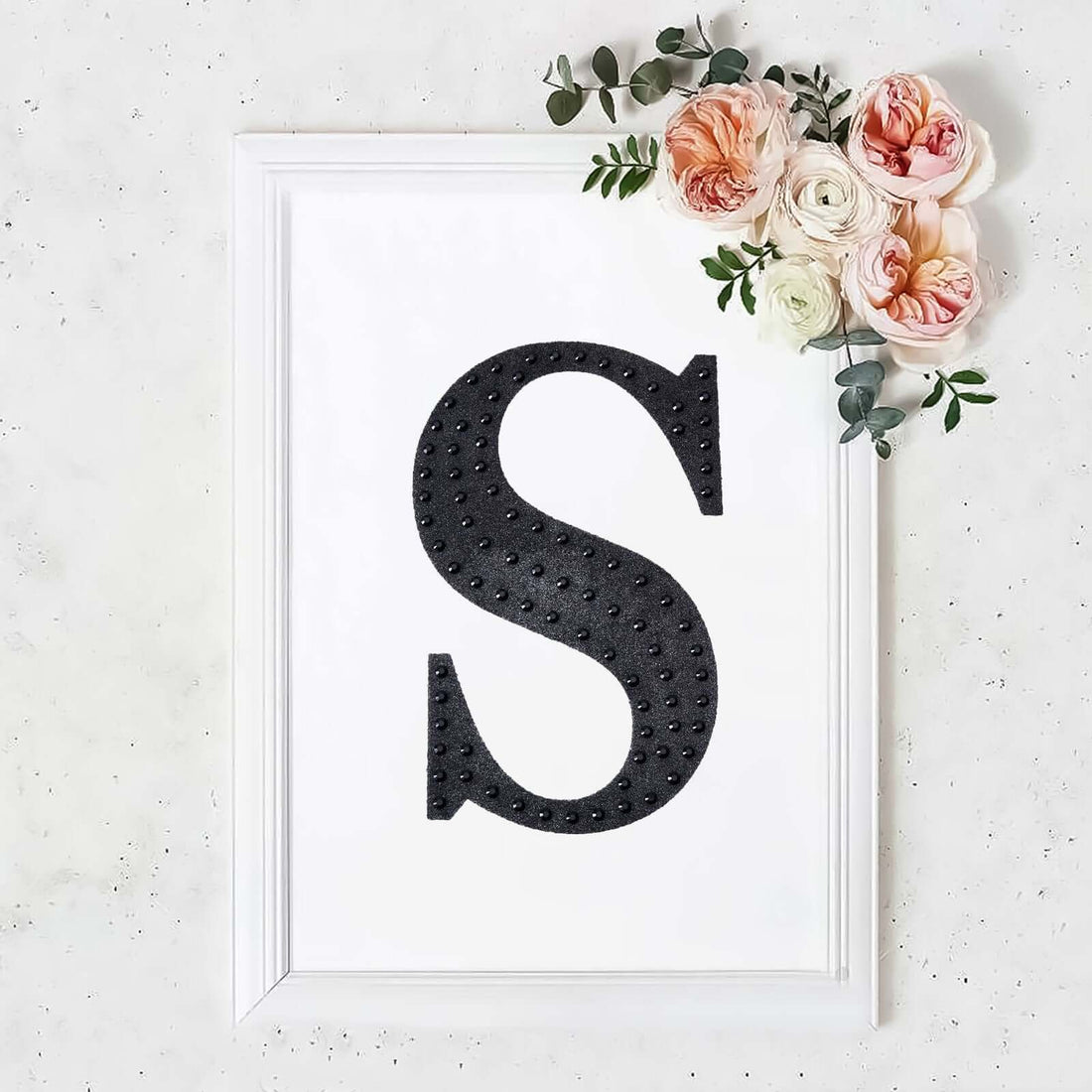 8" Rhinestone Sticker Letters "S" Black | eFavormart