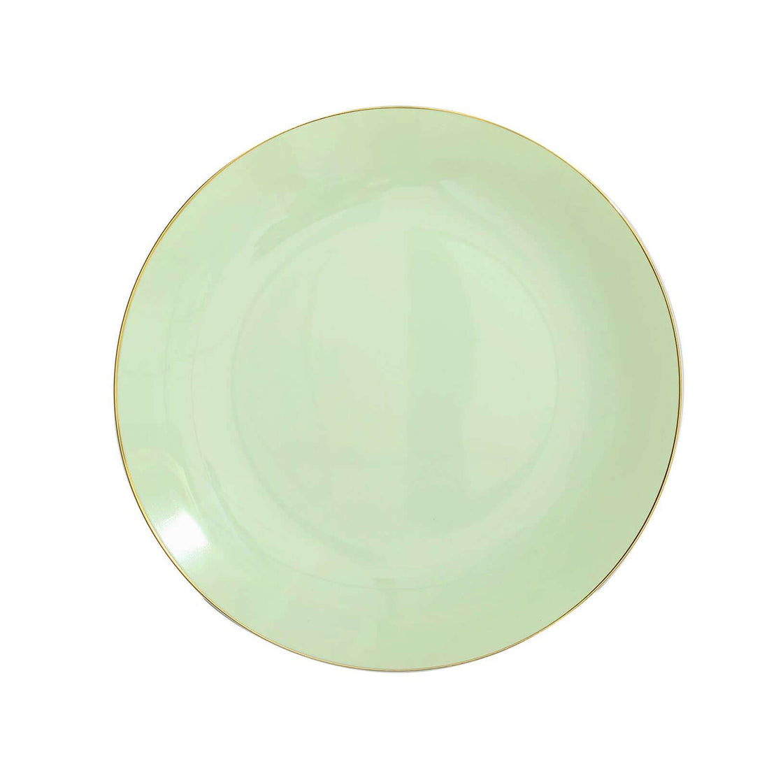 Plastic Dinner Plates 10" Sage Green/Gold | eFavormart
