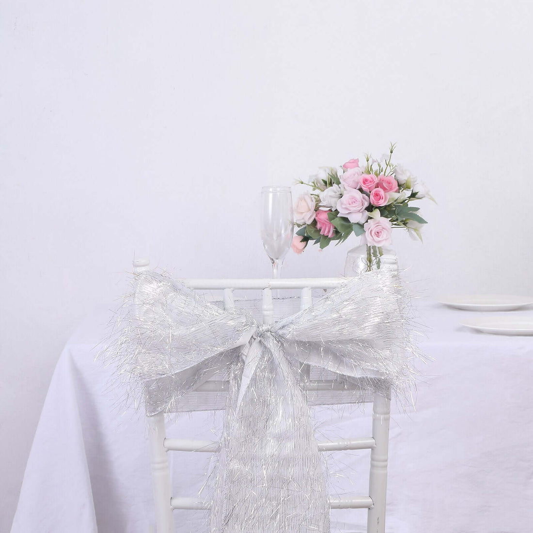 Polyester Fringe Sashes 6"x108" Silver | eFavormart