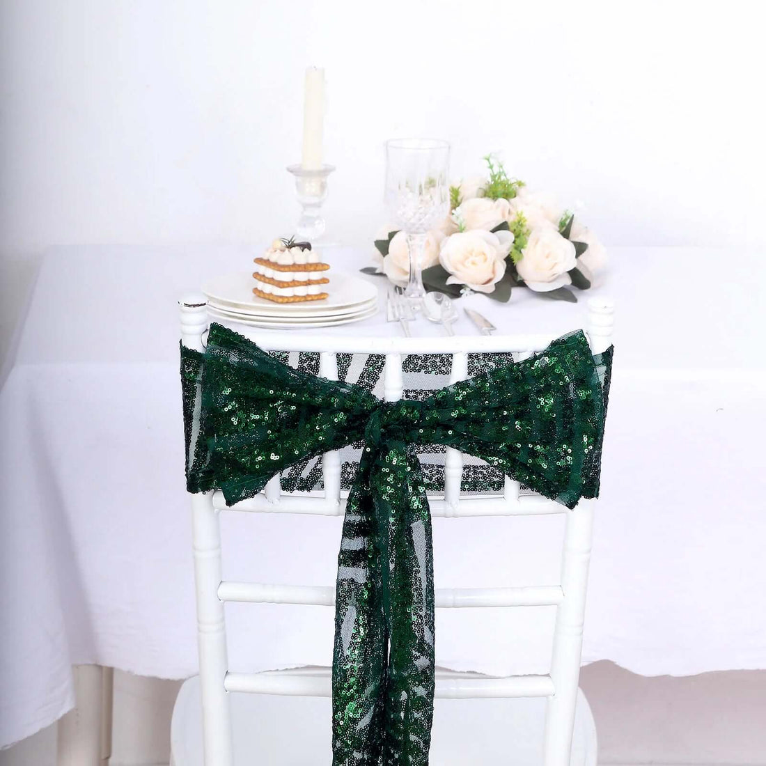 Sequin Sashes 6"x88" Emerald Green | eFavormart