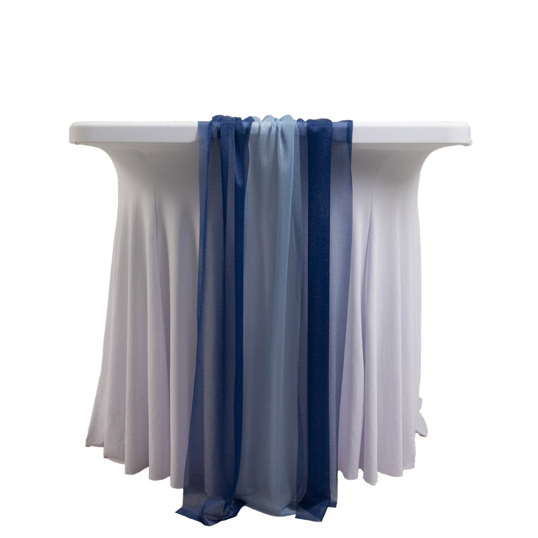 Navy Blue & Dusty Blue Sheer Table Runner | eFavormart
