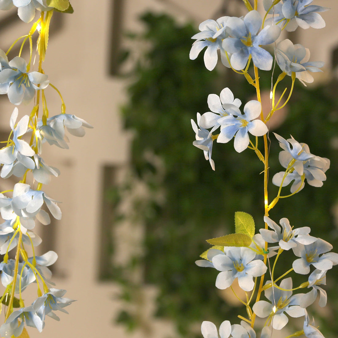 Jasmine Flower Garland String Lights Blue 6ft | eFavormart