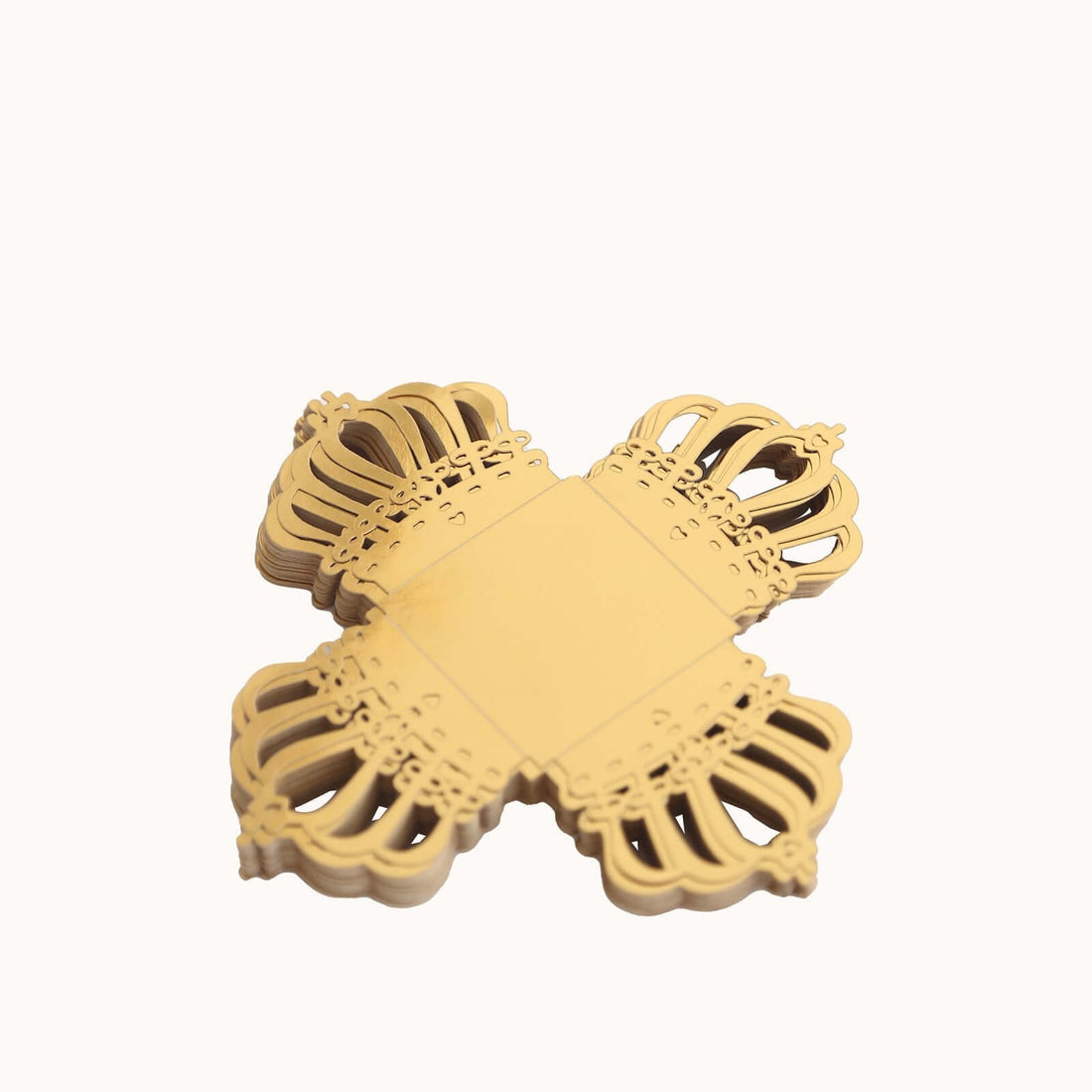Paper Square Cup Liners Crown Metallic Gold 4" | eFavormart