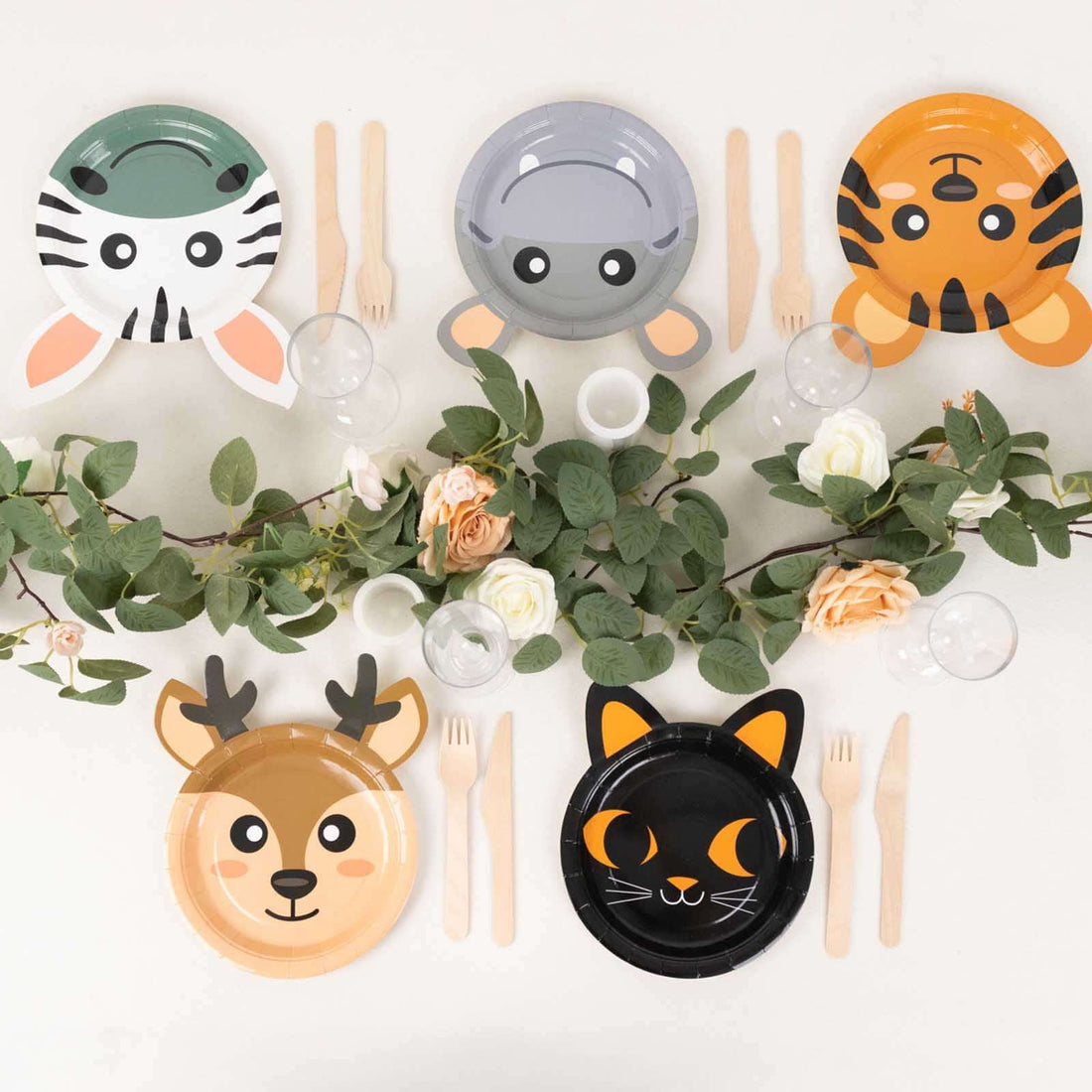 Paper Round Plates Assorted Animal Print 7" | eFavormart