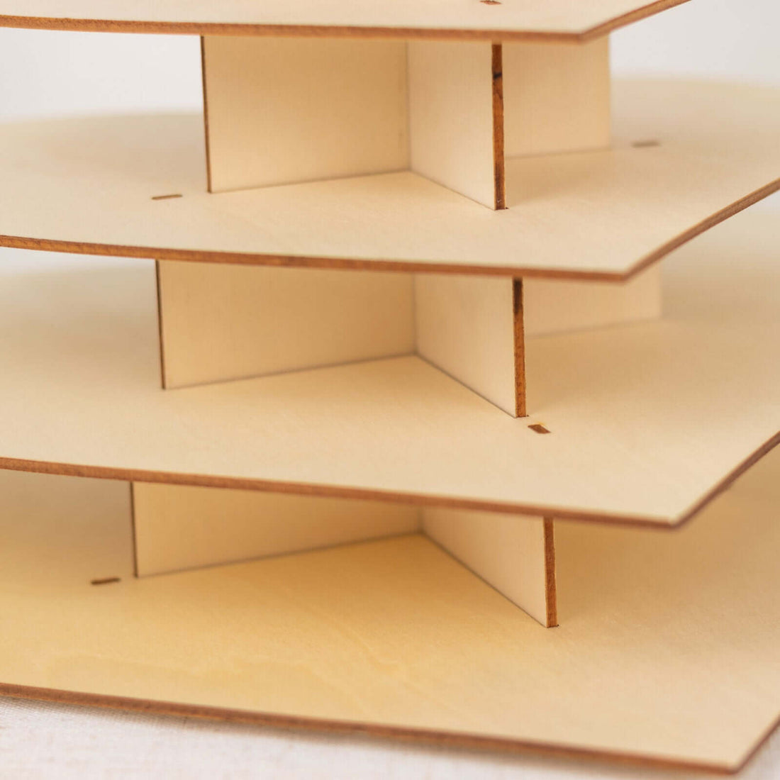 7-Tier Heart Wooden Chocolate Display Stand Natural 16" | eFavormart