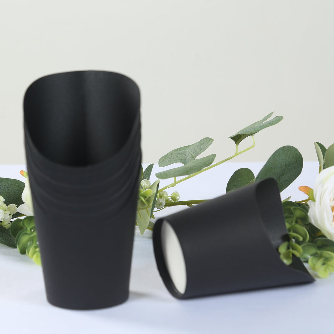 Slanted Mouth Paper Cups Black 14oz | eFavormart