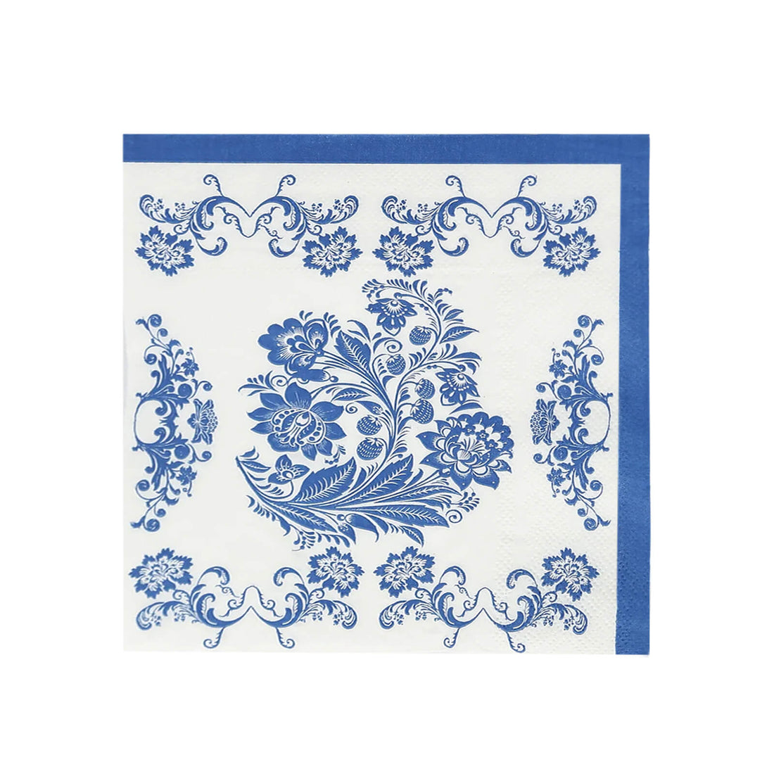 50-Pack White Royal Blue Cocktail Napkins | eFavormart