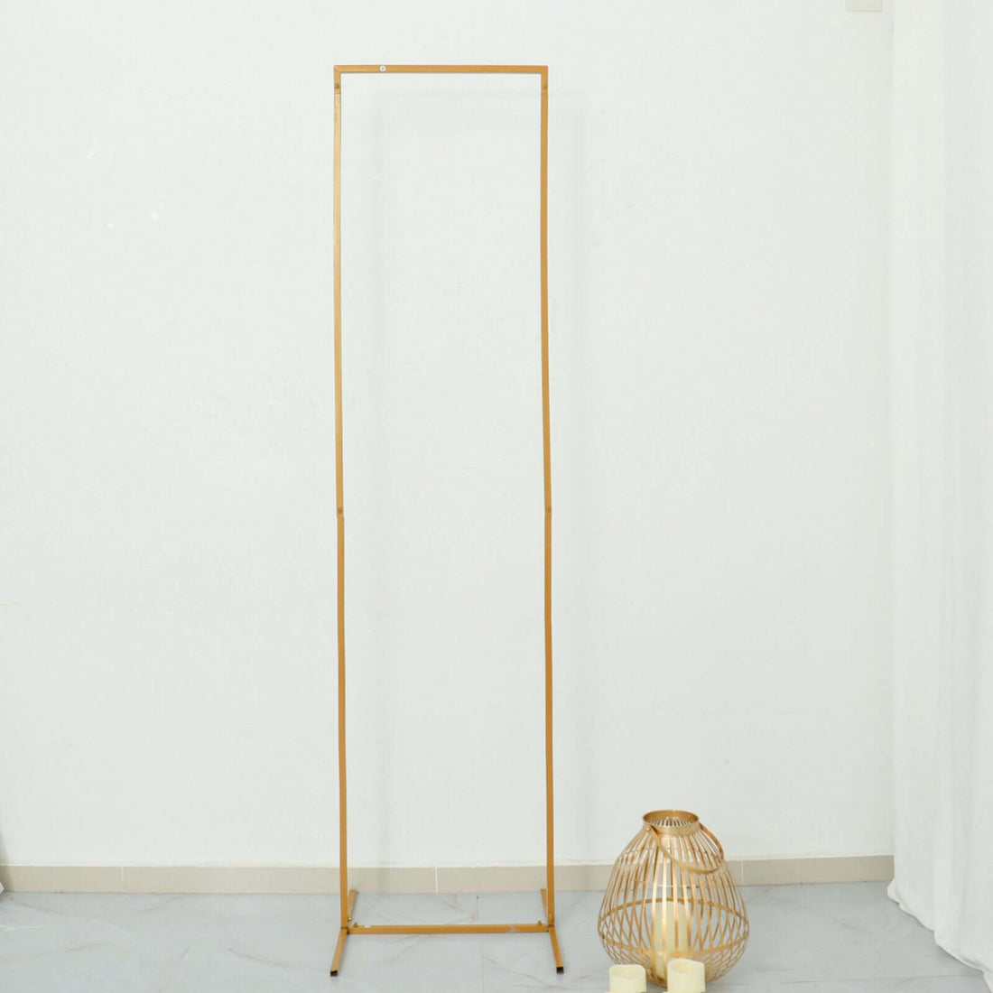 Slim Gold Metal Rectangular Backdrop Stand 6.5ft | eFavormart