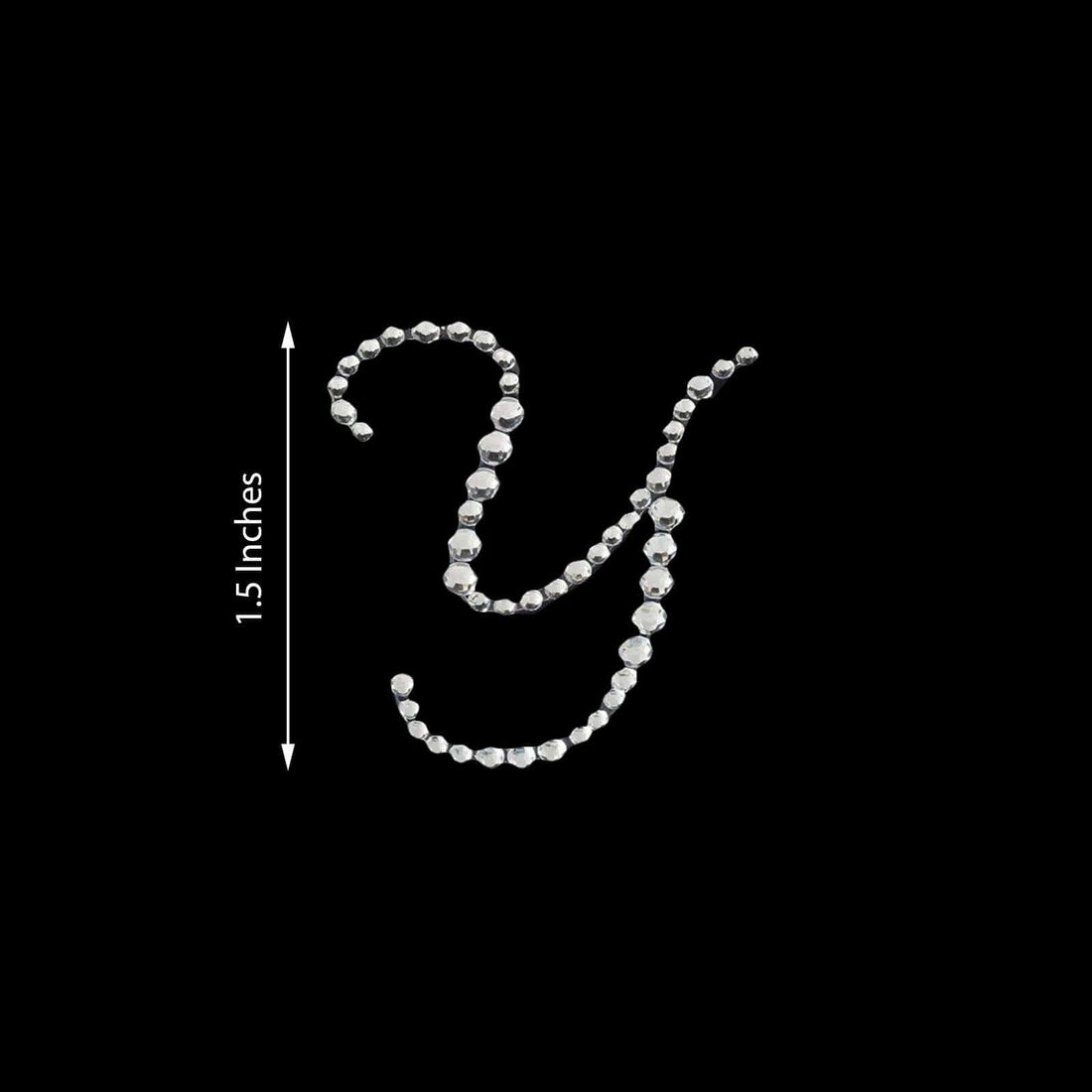 12-Pack Clear Rhinestone Letter "Y" Stickers | eFavormart