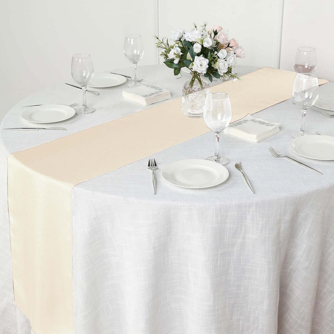 Polyester Table Runner 12"x108" Beige | eFavormart