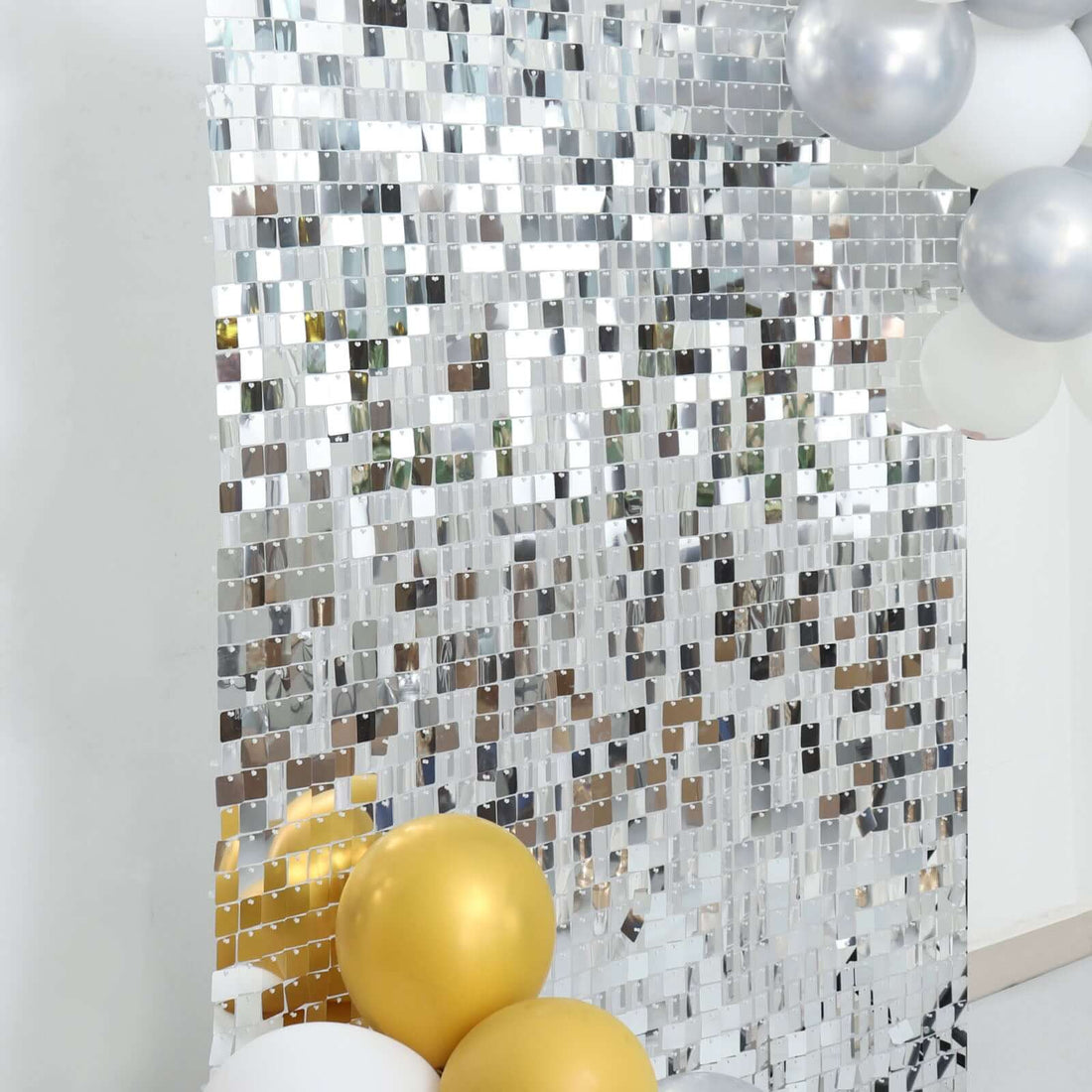 10 Silver Sequin Wall Backdrop Panels | eFavormart