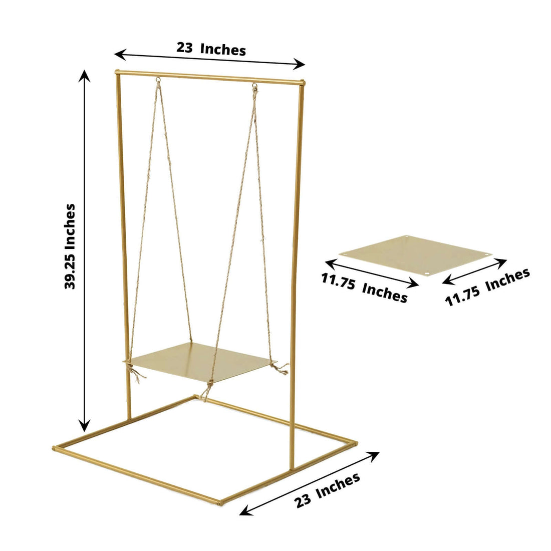 Metal Cake Swing Stand 3ft Gold | eFavormart