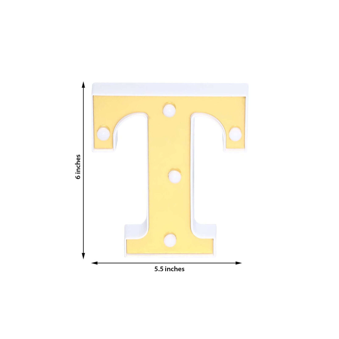 6" LED Marquee Letter "T" Gold | eFavormart