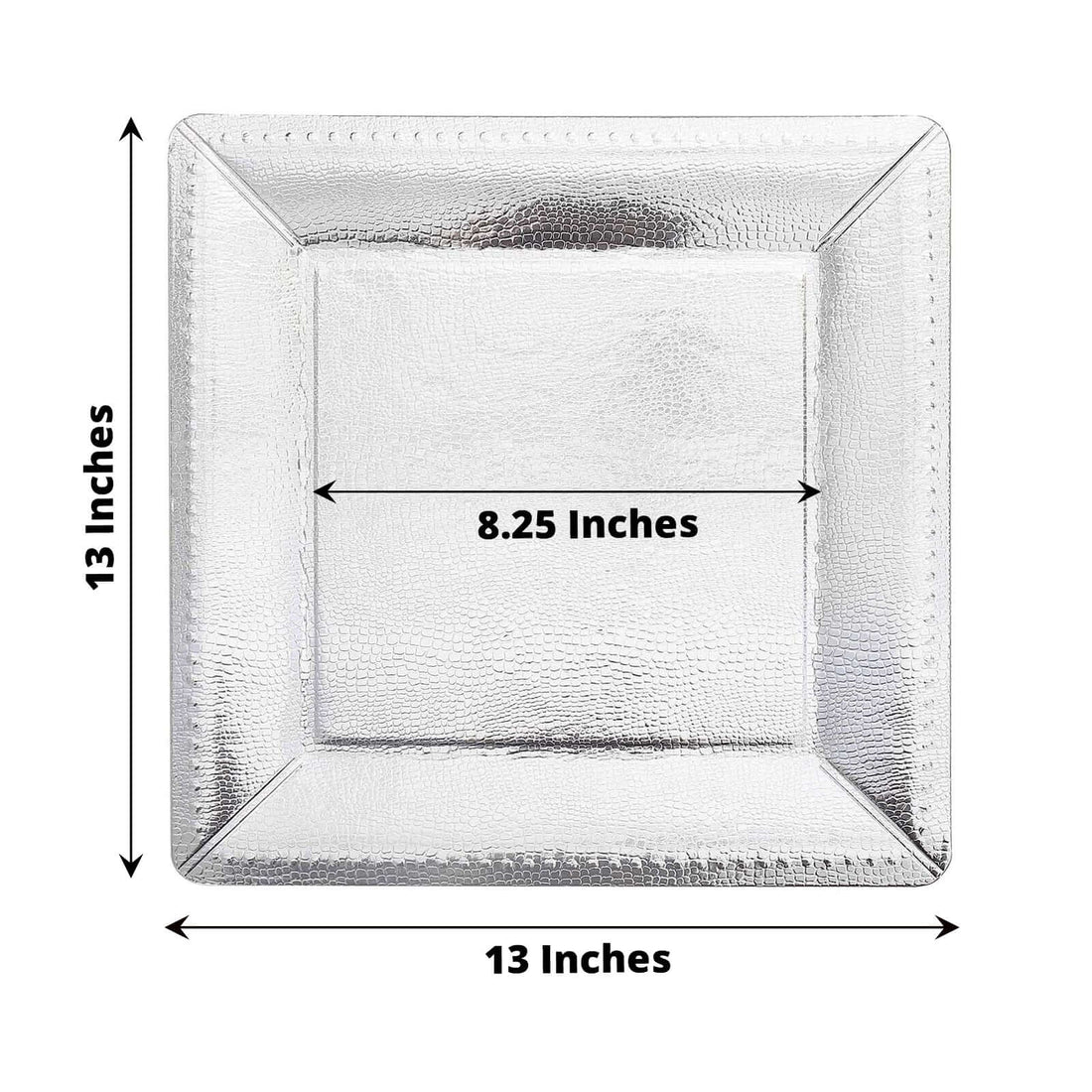 Paper Square Charger Plates 13" Silver | eFavormart