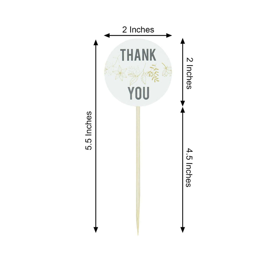 Round Thank You Cupcake Toppers 5.5" | eFavormart
