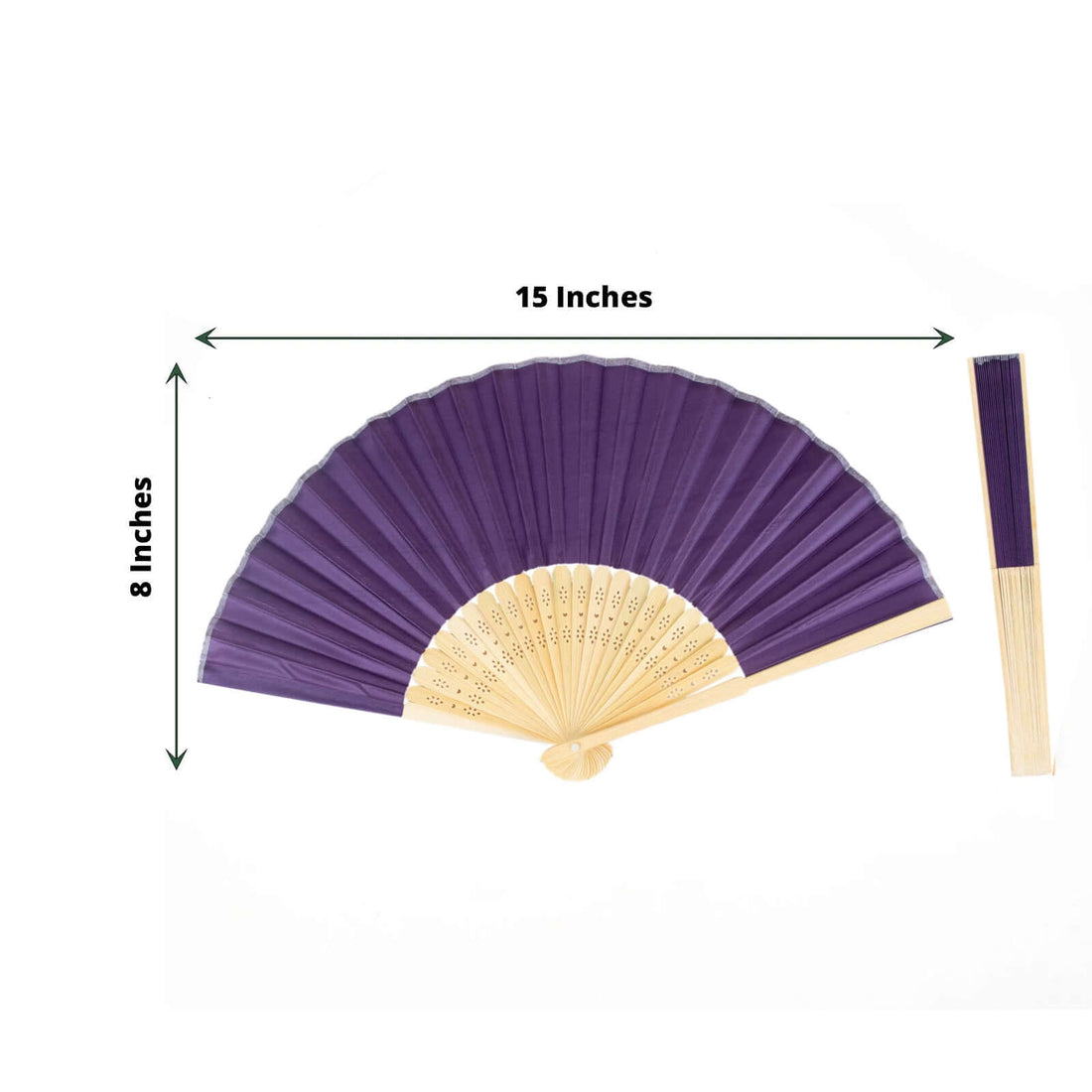 5-Pack Purple Asian Silk Folding Fans | eFavormart