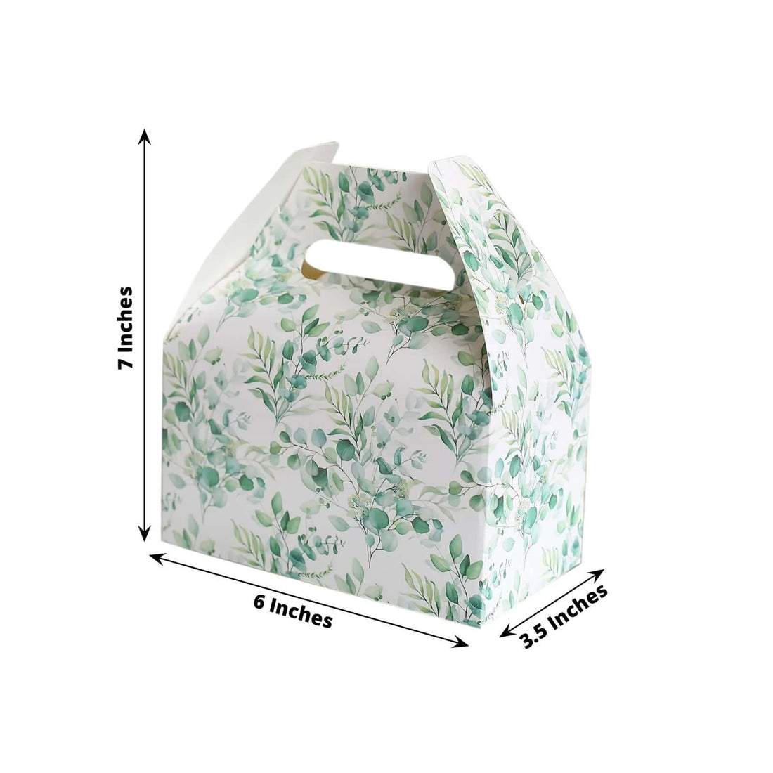 25-Pack White Green Eucalyptus Tote Gift Boxes | eFavormart