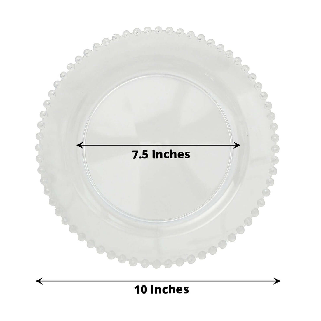 Plastic Beaded Rim Dinner Plates 10" Clear | eFavormart