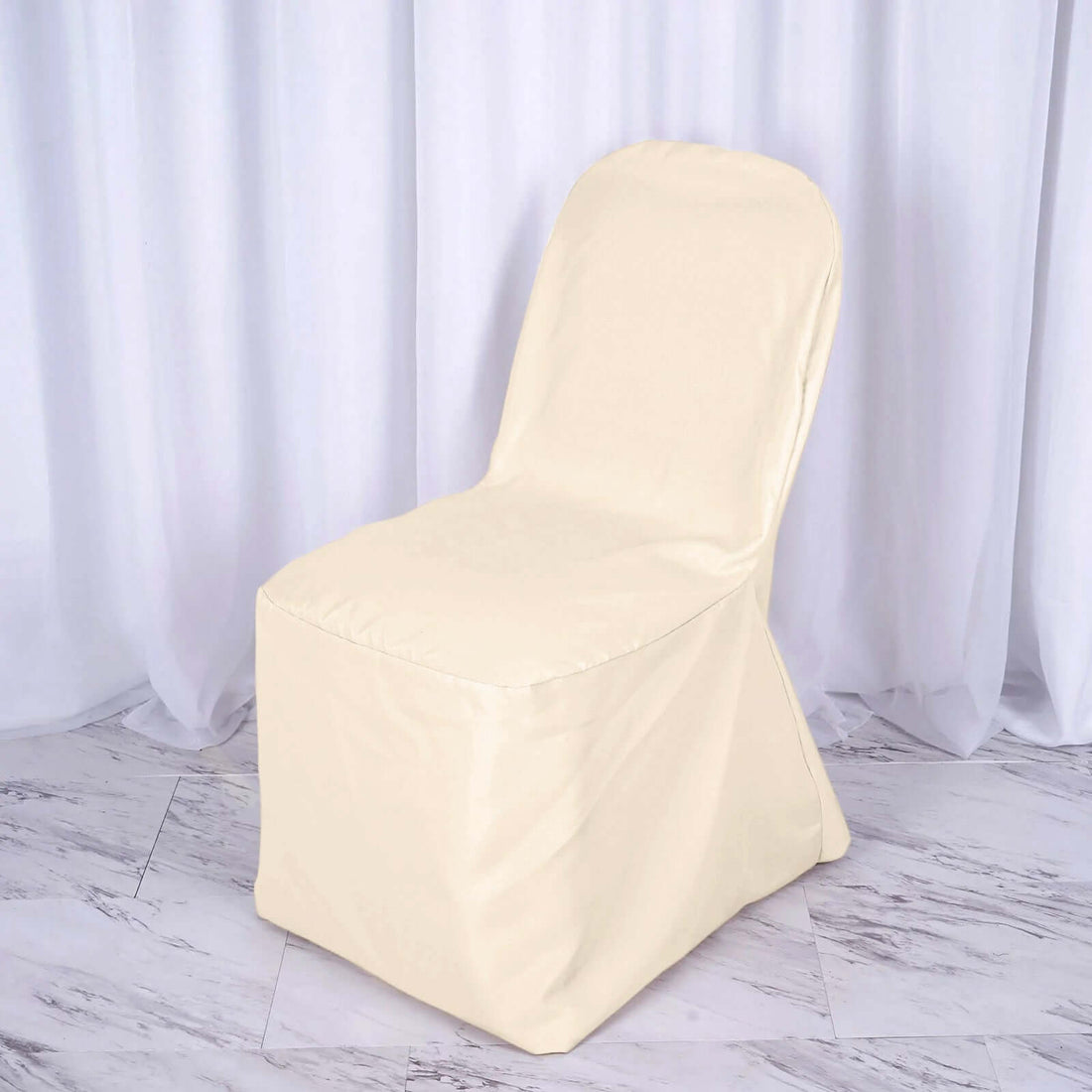 Polyester Banquet Chair Covers Beige | eFavormart