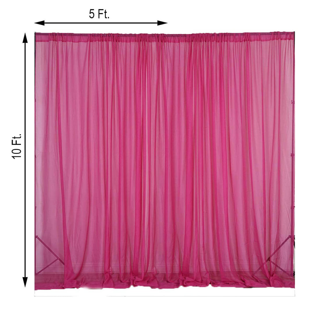 Fuchsia Chiffon Backdrop Drape Curtain 10ftx10ft | eFavormart