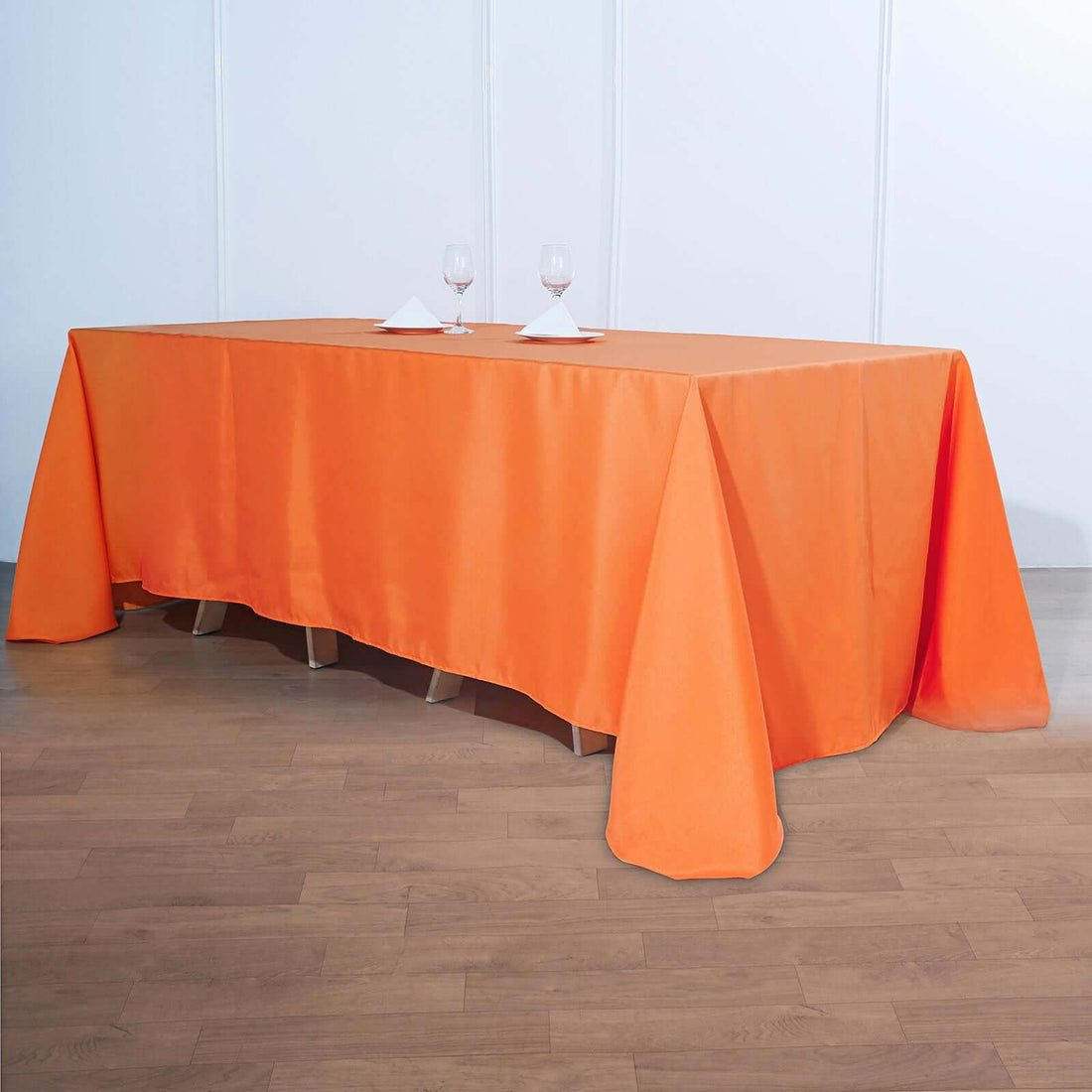 Polyester Tablecloth 90"x132" Orange | eFavormart