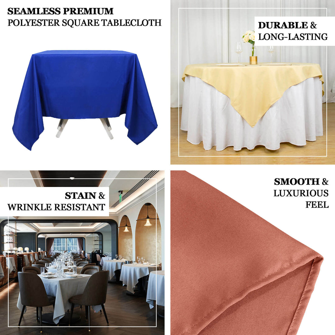 Premium Polyester Tablecloth 70"x70" Red | eFavormart