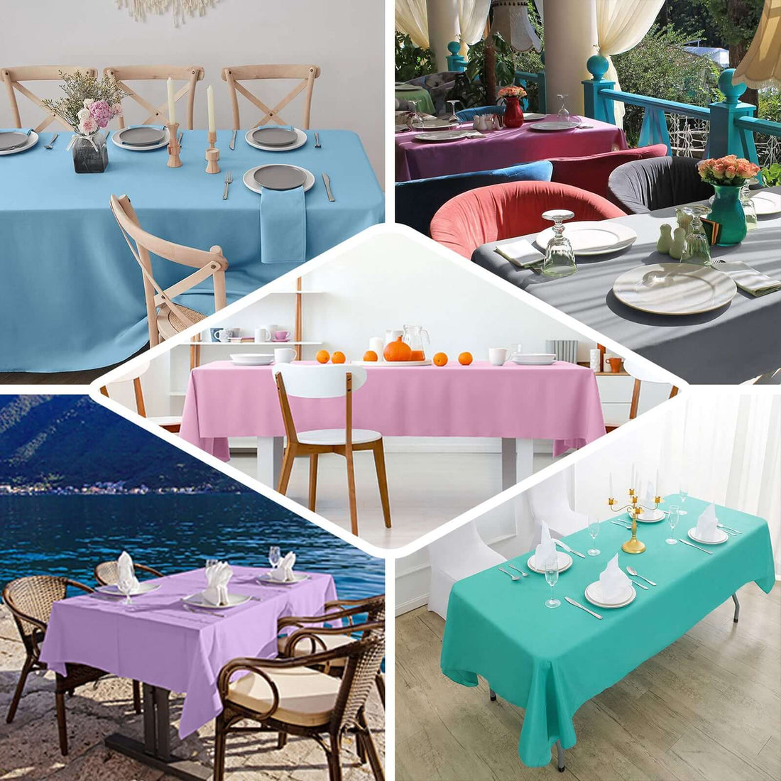 Polyester Tablecloth 60"x126" Pink | eFavormart