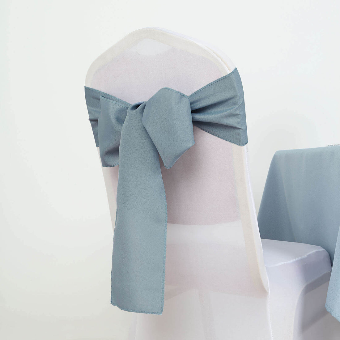 Polyester Chair Sashes 6"x108" Dusty Blue | eFavormart
