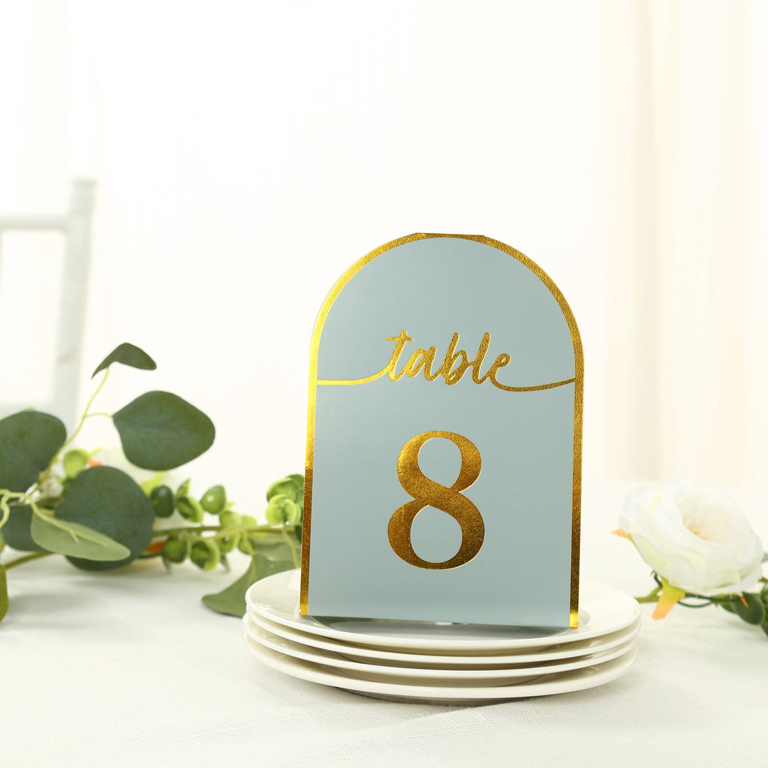 Arch Table Numbers 1-25 Dusty Blue 7" | eFavormart