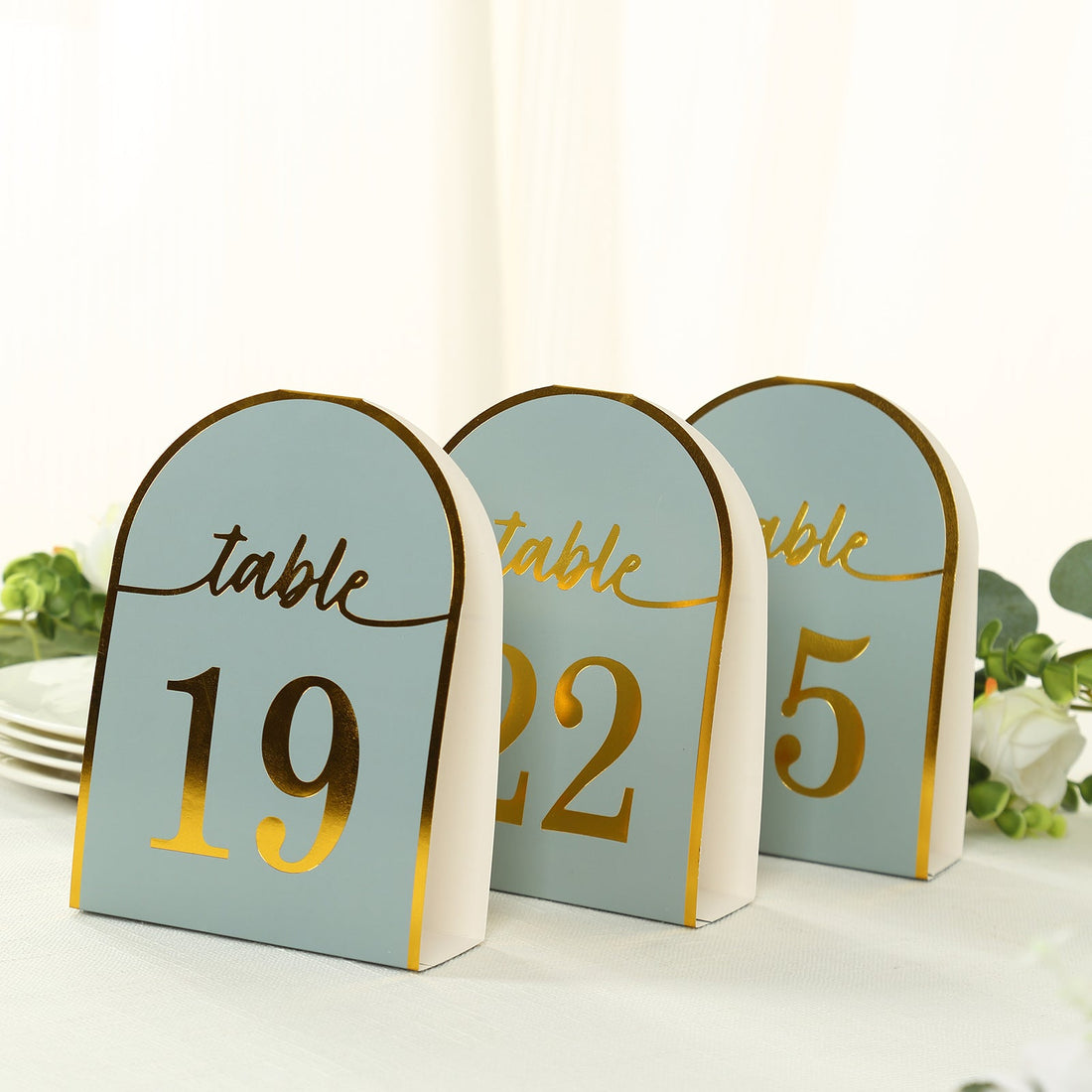 Arch Table Numbers 1-25 Dusty Blue 7" | eFavormart