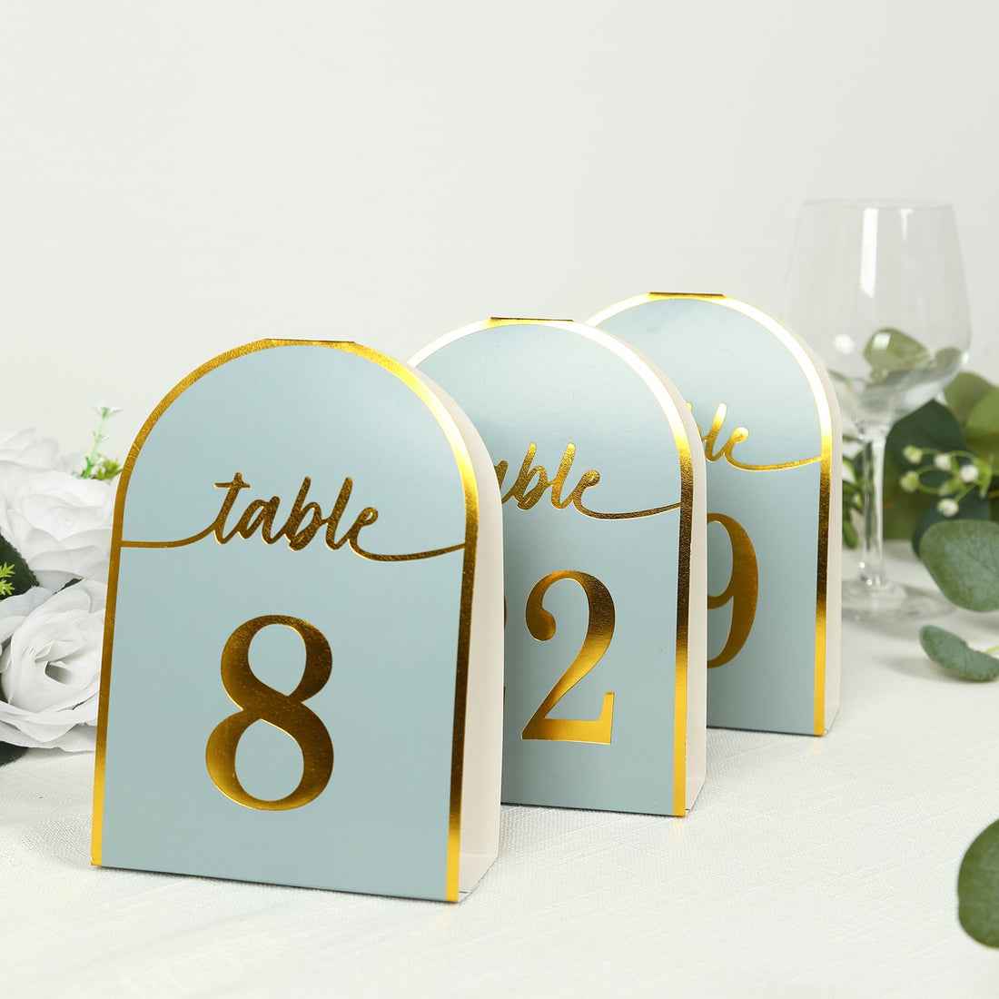Arch Table Numbers 1-25 Dusty Blue 7" | eFavormart