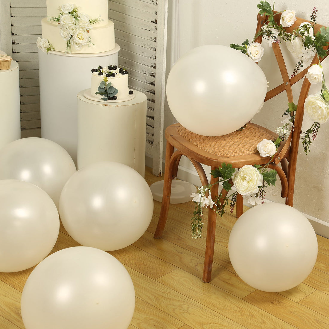 Shiny White Biodegradable Balloons 18" | eFavormart