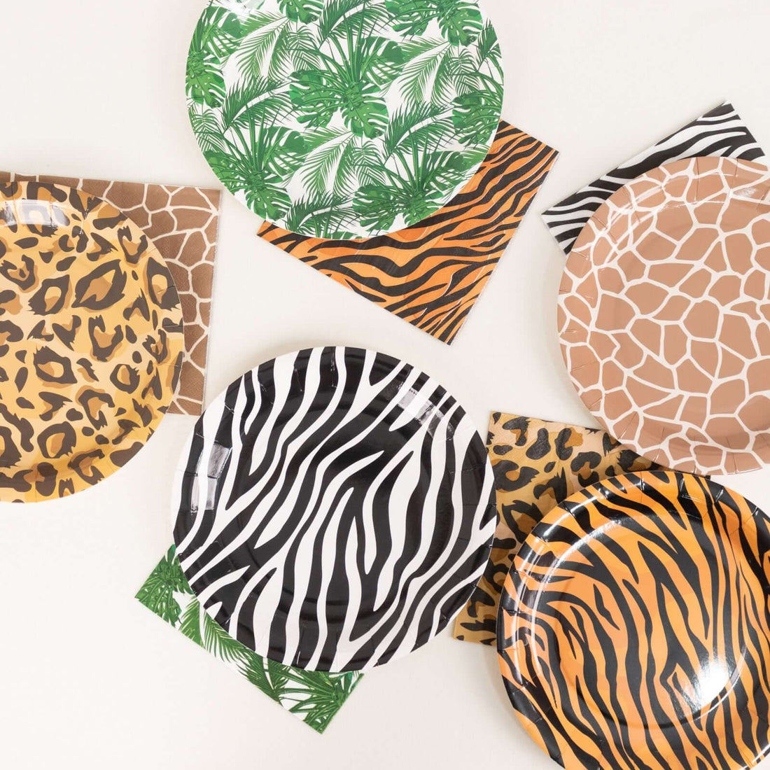 Paper Dinnerware Set with Animal Safari Print | eFavormart