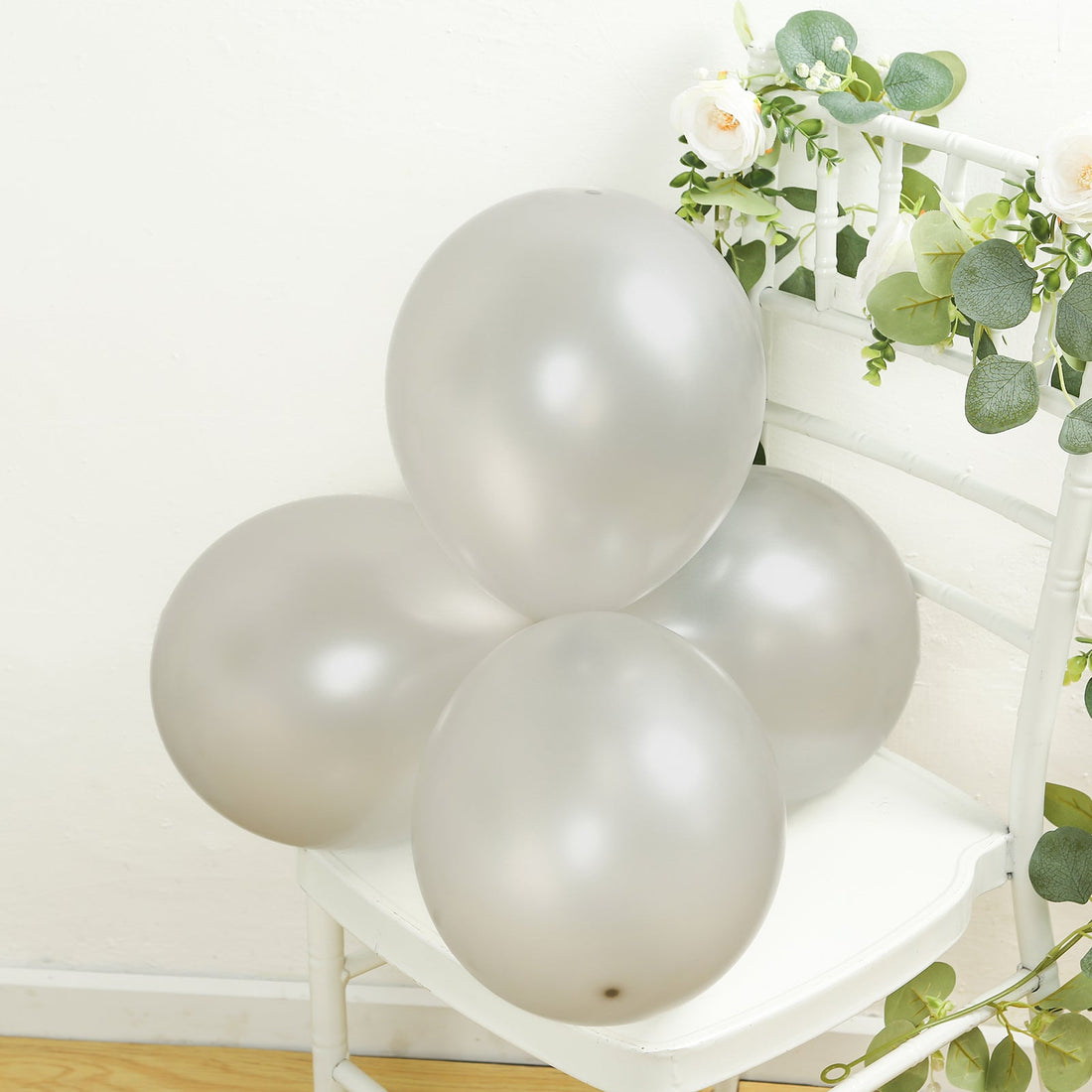 Pearl Silver Biodegradable Balloons 12" | eFavormart