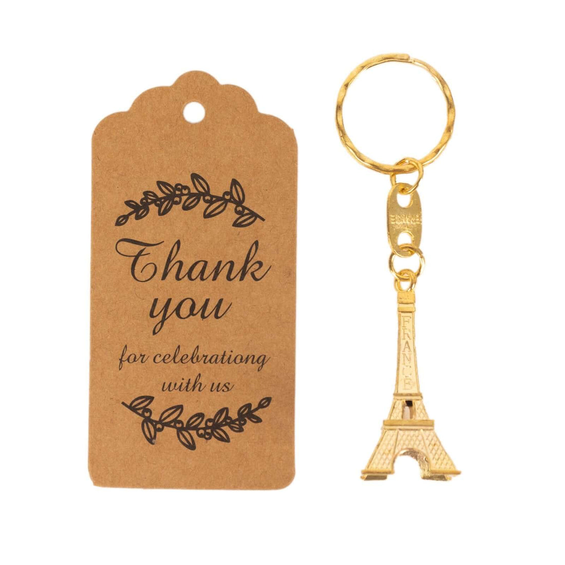 10-Pack Gold Eiffel Tower Keychain Favors | eFavormart