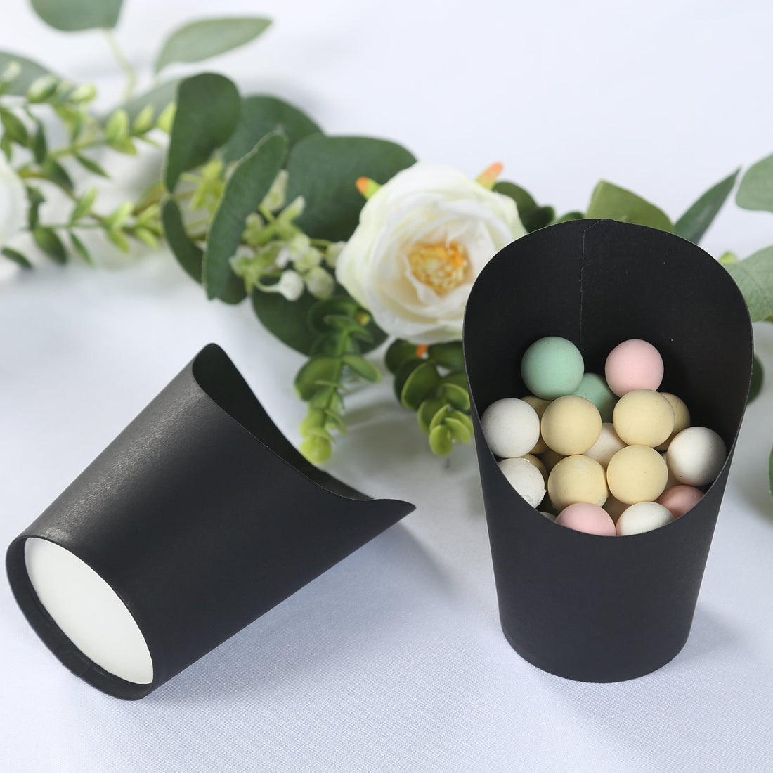 Slanted Mouth Paper Cups Black 14oz | eFavormart
