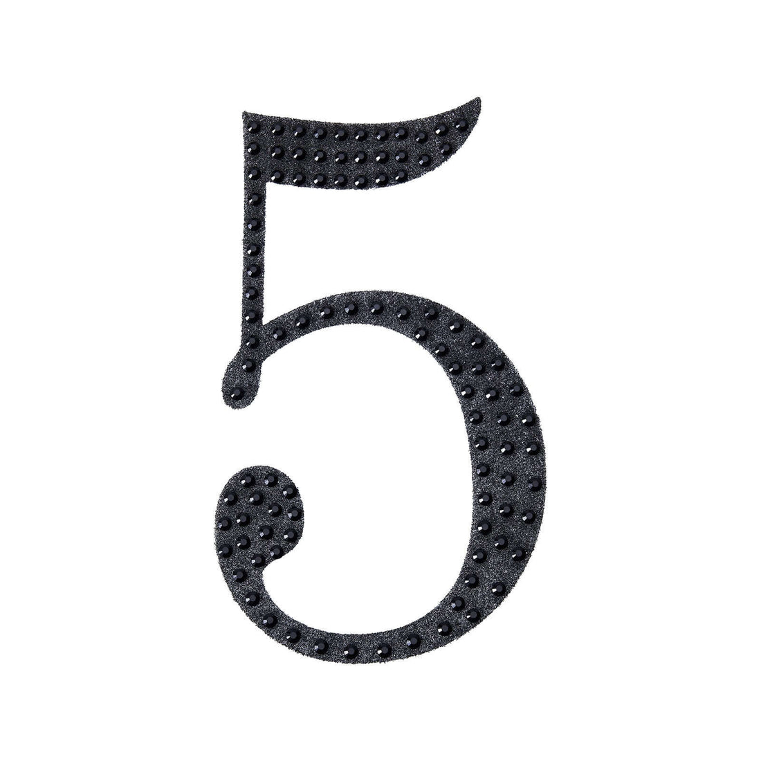 6" Rhinestone Sticker Numbers "5" Black | eFavormart