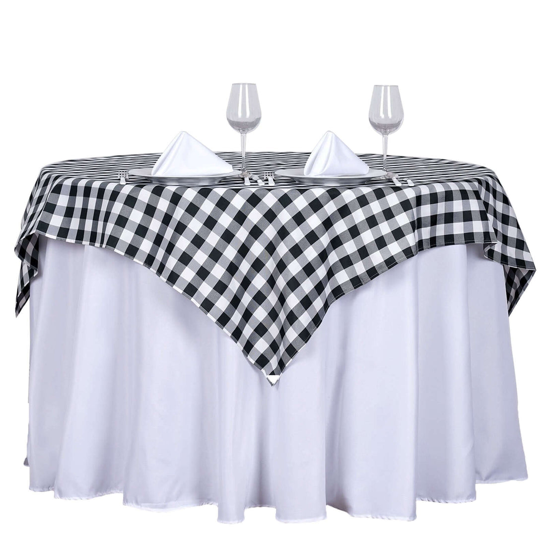 Checkered Overlay 54"x54" White/Black | eFavormart