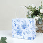 White Blue French Toile Paper Gift Bags | eFavormart